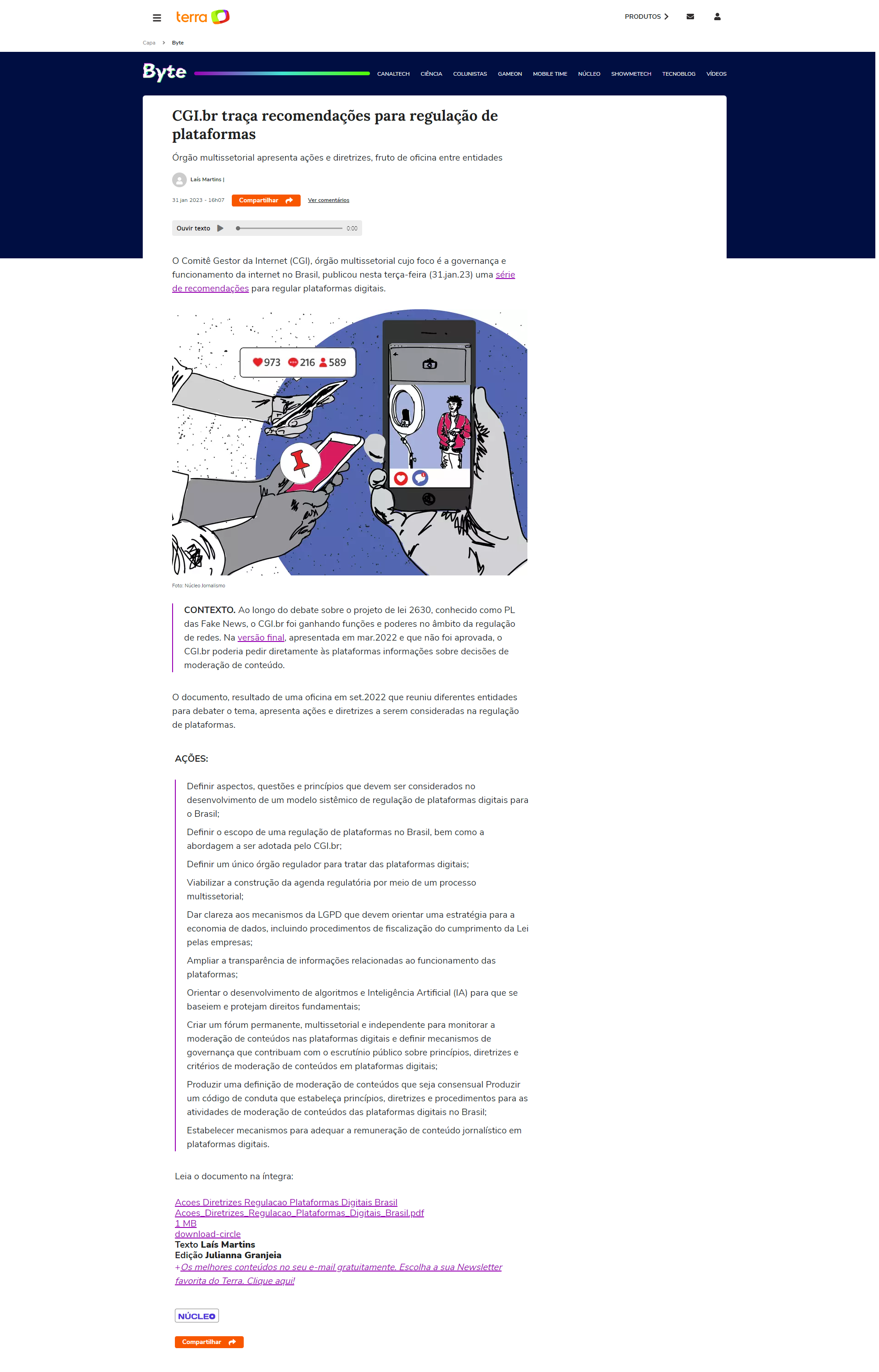 NIC.br - Na Mídia - CGI.br traça recomendações para regulação de ...