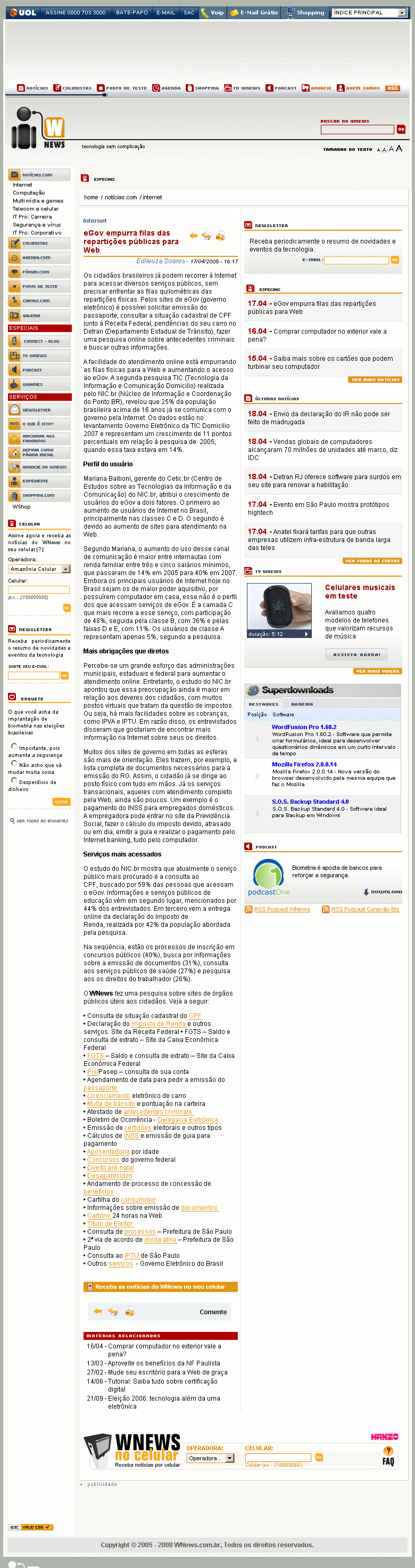 NIC.br - Na Mídia - eGov empurra filas das repartições públicas para Web